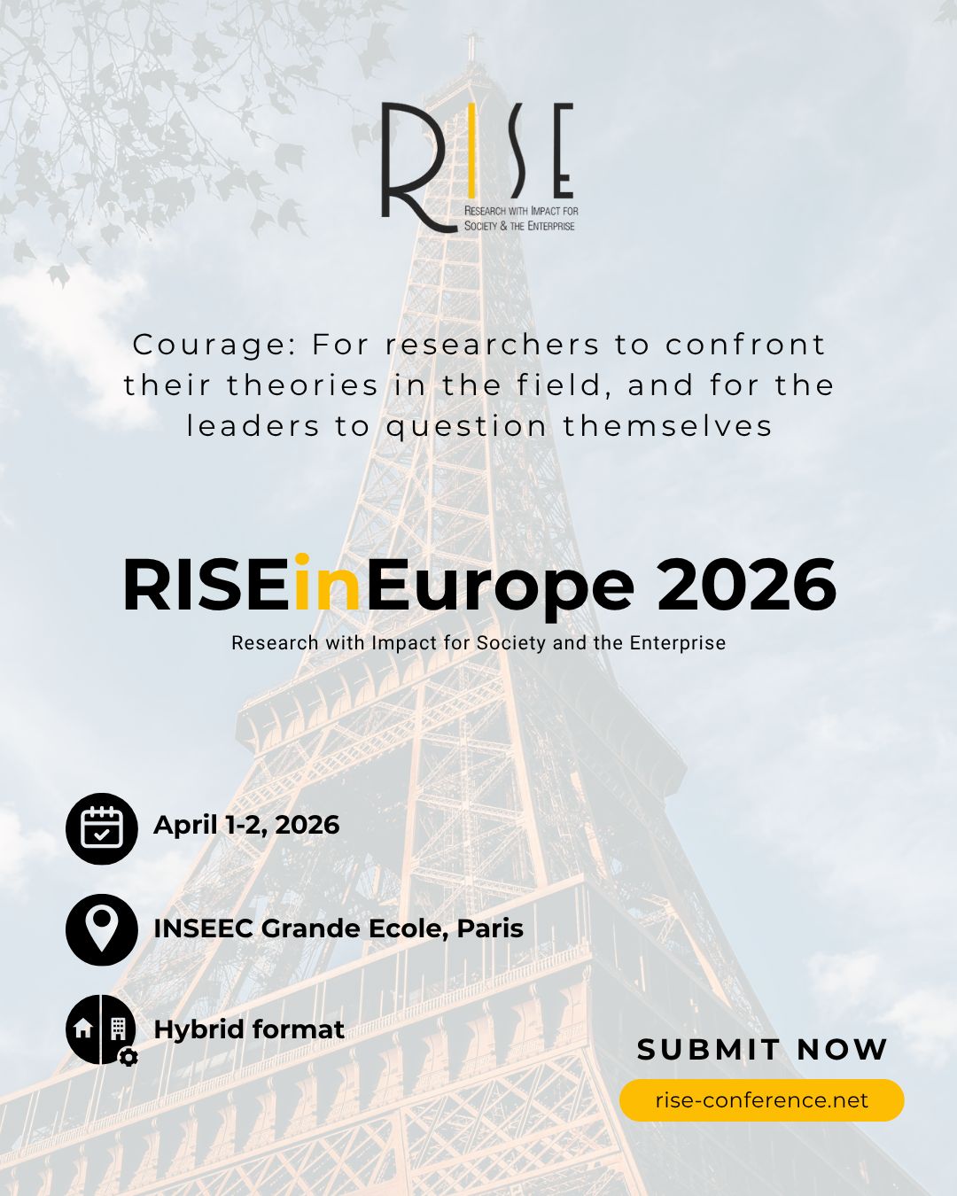 Call for papers RiSE in Europe 2026 - INSEEC